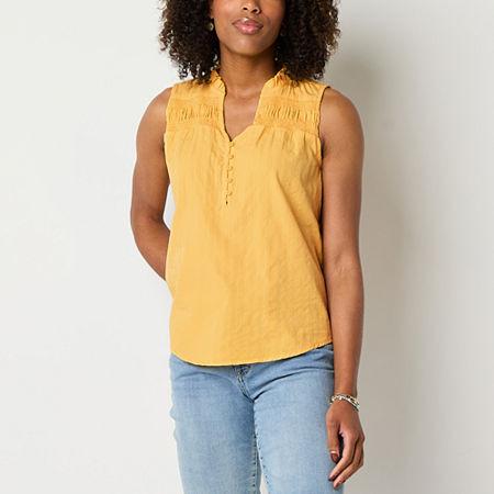 Click here for St. Johns Bay Womens Split Crew Neck Sleeveless Bl... prices