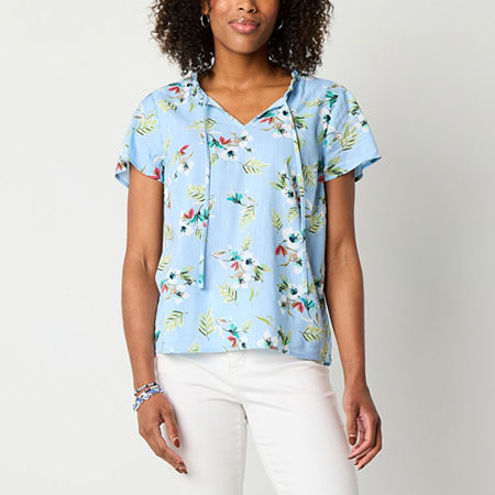 Click here for St. Johns Bay Womens Split Crew Neck Short Sleeve... prices
