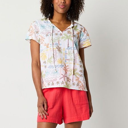 Click here for St. Johns Bay Womens Split Crew Neck Short Sleeve... prices