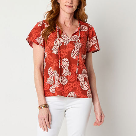 Click here for St. Johns Bay Womens Split Crew Neck Short Sleeve... prices