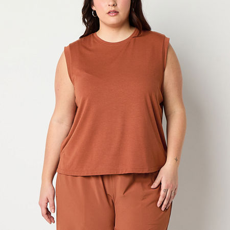 Click here for Stylus Womens Crew Neck Sleeveless Plus T-Shirt  2... prices
