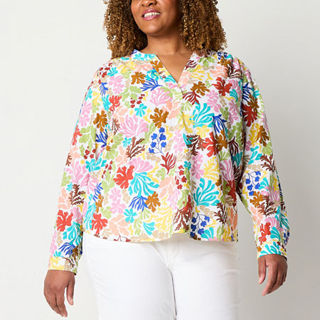 Click here for St. Johns Bay Womens Split Crew Neck Long Sleeve P... prices