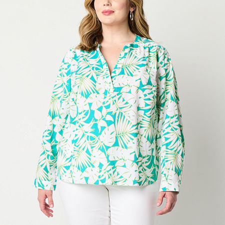 Click here for St. Johns Bay Womens Split Crew Neck Long Sleeve P... prices