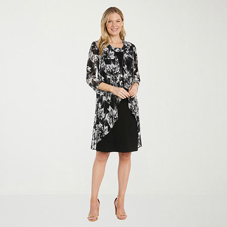 Womens R&M Richards Two-Piece Swing Jacket Dress