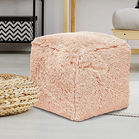 Click here for Urban Shop Mongolian Ottoman  One Size  Blue prices