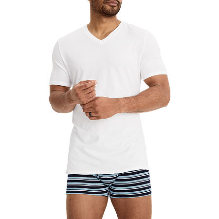 Click here for Jockey Cotton Stretch Mens 2 Pack Short Sleeve V N... prices