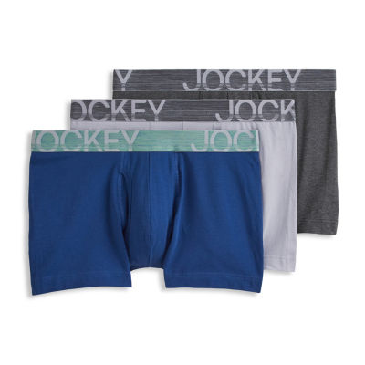 Jockey Activestretch Mens 3 Pack Boxer Briefs, Color: Grey Blue ...