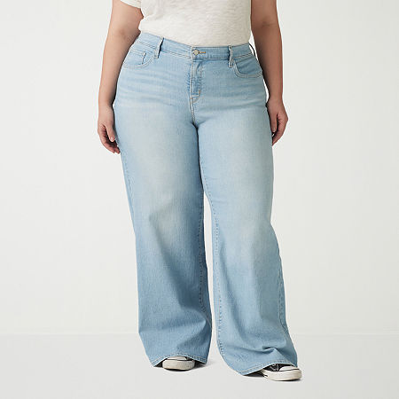 Levis Plus Size Mid Rise 318 Shaping Wide-Leg Jeans - Tall Glass Of Water
