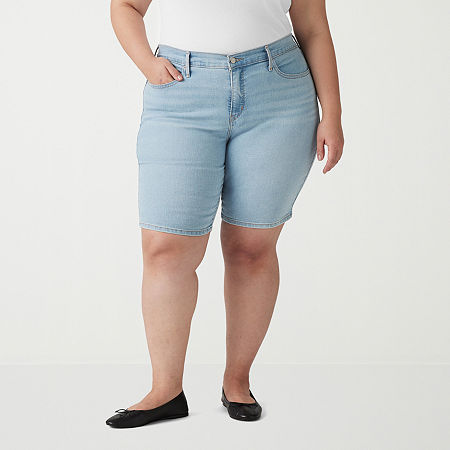 Click here for Levis Plus Size Mid-Rise Shaping Bermuda Shorts -... prices
