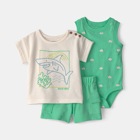 Click here for Carters Baby Boys Shark Top  Bodysuit and Shorts... prices