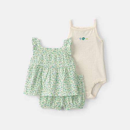 Click here for Carters Baby Girls 3-pc. Short Set  24 Months  Gre... prices