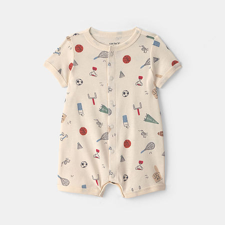 Click here for Carters Baby Boys Cotton Short-Sleeve Romper - Cre... prices