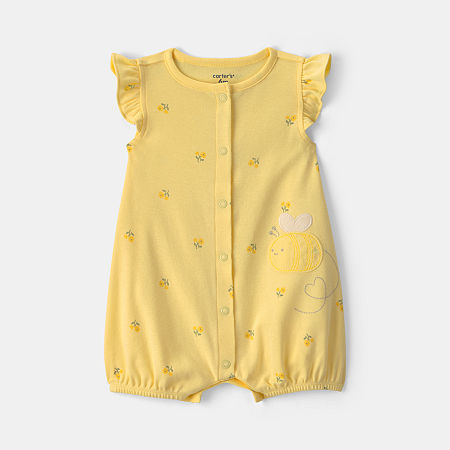 Click here for Carters Baby Girls Cotton Snap Up Rompers - Yellow... prices