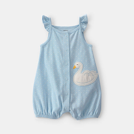Click here for Carters Baby Girls Cotton Snap-Up Romper - Dove Bl... prices
