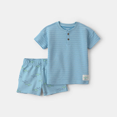 Click here for Carters Boys 2T-5T Shark Top and Shorts  2-Piece S... prices