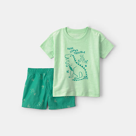 Click here for Carters Boys 2T-5T Dinosaur T-Shirt and Shorts  2-... prices