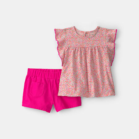 Click here for Carters Girls 2T-5T Flower Top and Shorts  2-Piece... prices