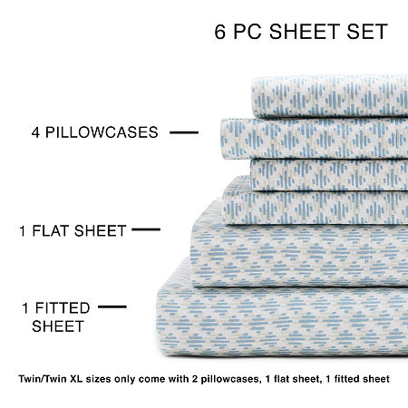 Click here for Home Expressions Cool And Crisp 6pc Cotton Percale... prices