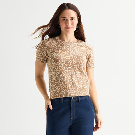 Click here for Liz Claiborne Womens Crew Neck Short Sleeve Floral... prices