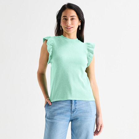 Click here for St. Johns Bay Womens Crew Neck Blouse  Petite Medi... prices