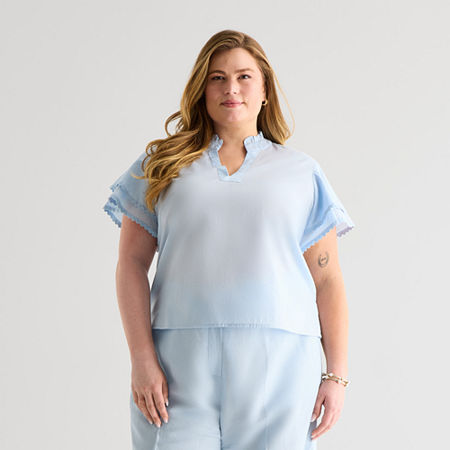 Click here for Liz Claiborne Womens Plus Blouse  2x  Blue prices