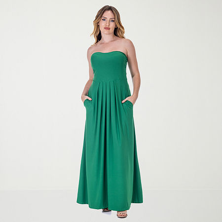 Click here for 24seven Comfort Apparel Pleated A Line Strapless M... prices