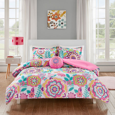 Intelligent Design Camille Floral 3-Pc. Comforter Set  Twin/Twin Xl - Pink