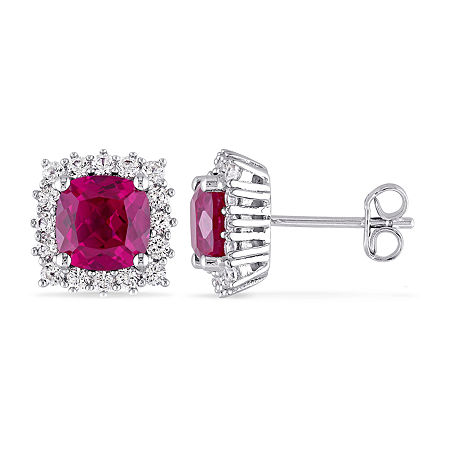 Click here for Lab Created Red Ruby Sterling Silver 11mm Stud Ear... prices