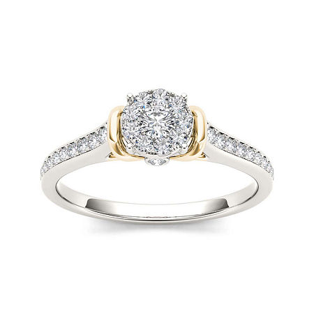 Click here for 1/3 CT.T.W. Natural Diamond 10K Two-Tone Gold Enga... prices