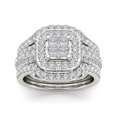 Click here for 1 3/4 CT.T.W. Natural Diamond 10K White Gold Brida... prices