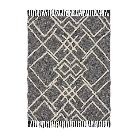 Click here for LR Home Luke Diamond Washable Throw  One Size  Bla... prices