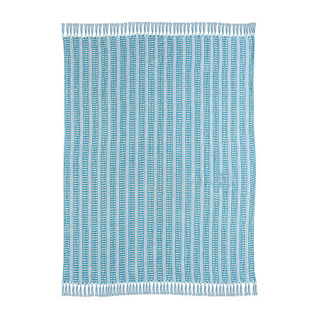 Click here for LR Home Jayden Stripe Throw  One Size  Blue prices