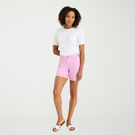 Click here for St. Johns Bay Womens 7 3/4 Mid Rise Tall Chino Sho... prices