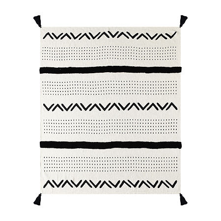 Click here for LR Home James Stripe Throw  One Size  Black prices