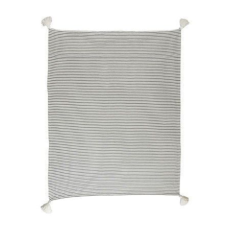 Click here for LR Home Elias Stripe Throw  One Size  Black prices