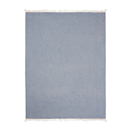 Click here for LR Home Sunty Solid Washable Throw  One Size  Blue prices