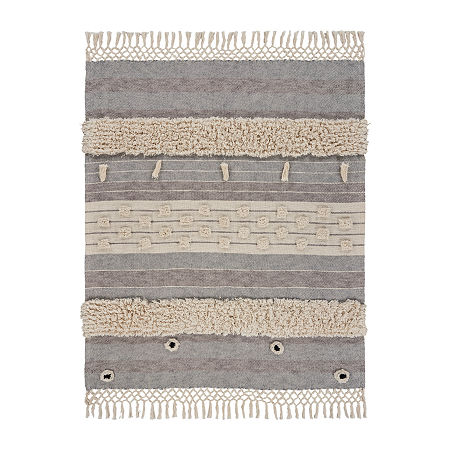 Click here for LR Home Miles Stripe Washable Throw  One Size  Gra... prices