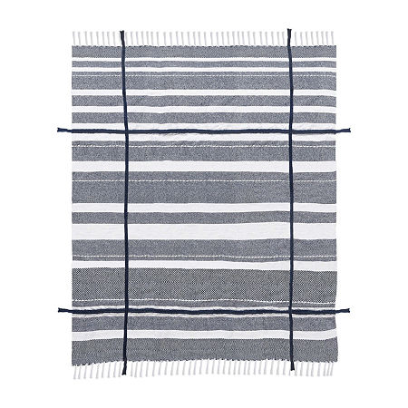 Click here for LR Home Adrian Stripe Washable Throw  One Size  Bl... prices