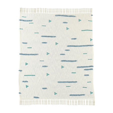 Click here for LR Home Ian Geometric Washable Throw  One Size  Wh... prices