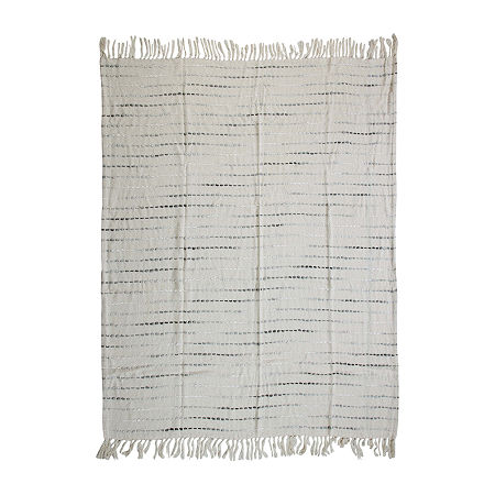 Click here for LR Home Tony Stripe Reversible Throw  One Size  Wh... prices