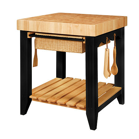 Click here for Color Story Wood-Top Kitchen Island  One Size  Bla... prices