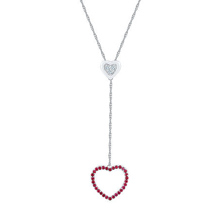 Click here for Womens Red Ruby Sterling Silver 18 Inch Y Necklace... prices