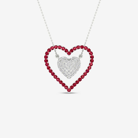 Click here for Womens Lead Glass-Filled Red Ruby 10K Rose Gold He... prices