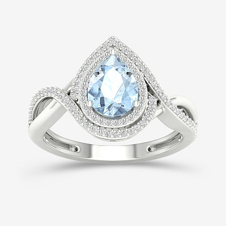 Click here for Womens Genuine Blue Aquamarine & 1/5 CT. T.W. Genu... prices