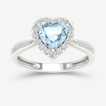 Click here for Womens Genuine Blue Aquamarine Sterling Silver Hea... prices