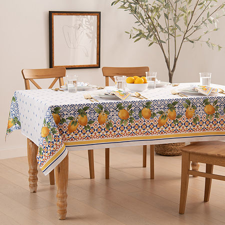 Click here for Capri Lemon Double Border Tablecloth 60 x 120 - Mu... prices