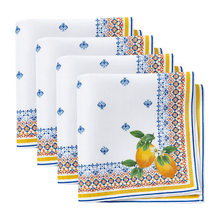 Click here for Capri Lemon Double Border Napkin Set of 4 - Multi prices