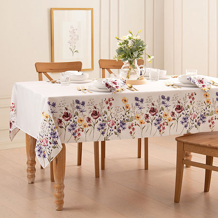Click here for Poppy Wildflower Border Tablecloth 60 x 144 - Mult... prices