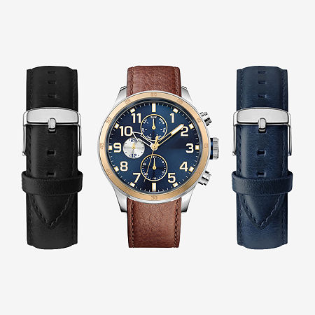 Click here for American Exchange Mens Brown Leather Strap Watch 9... prices