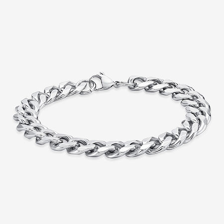 Click here for Mens Stainless Steel 9 Inch Solid Cuban Chain Brac... prices